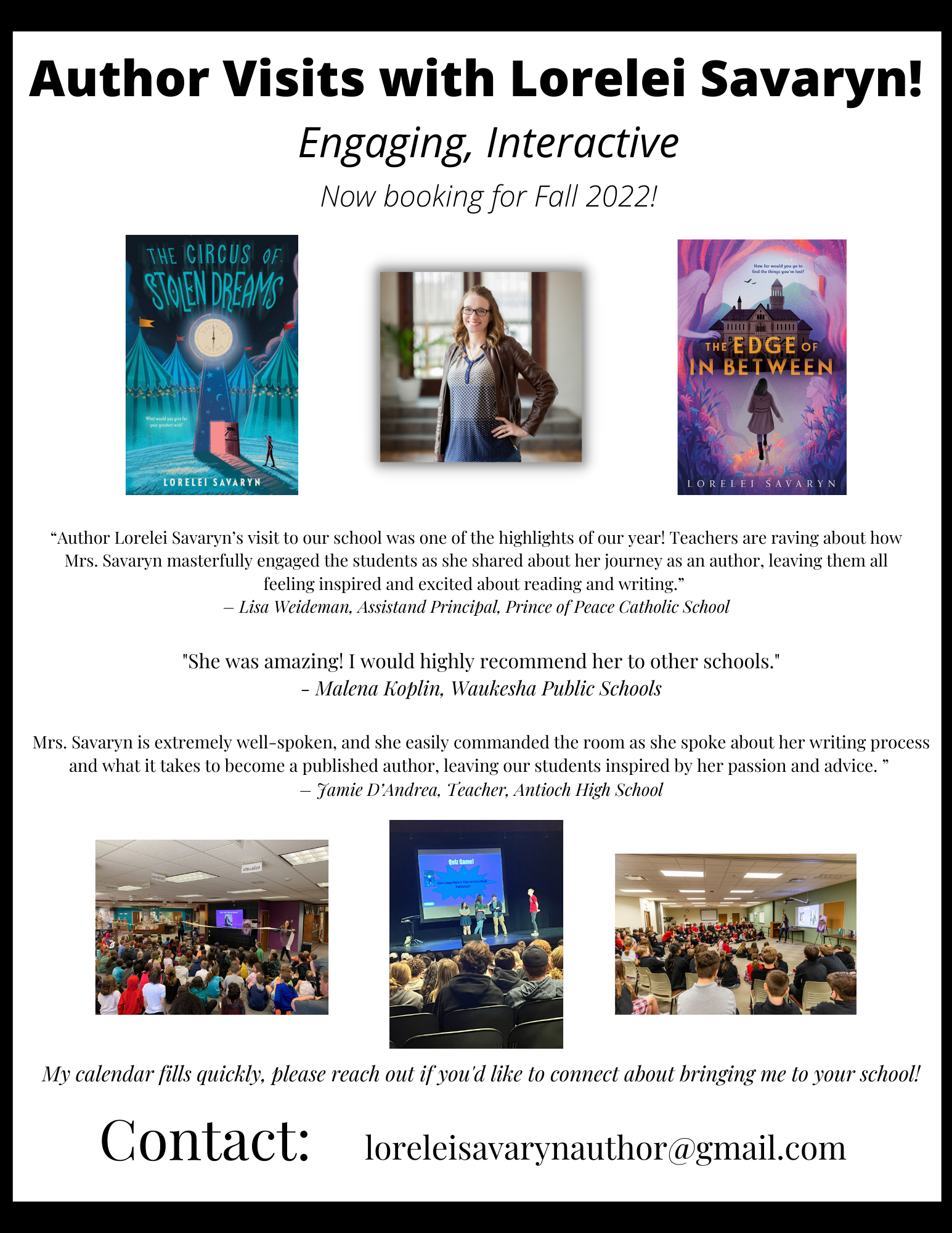 Now Booking Author Visits for This Fall! – Lorelei Savaryn, Children's ...